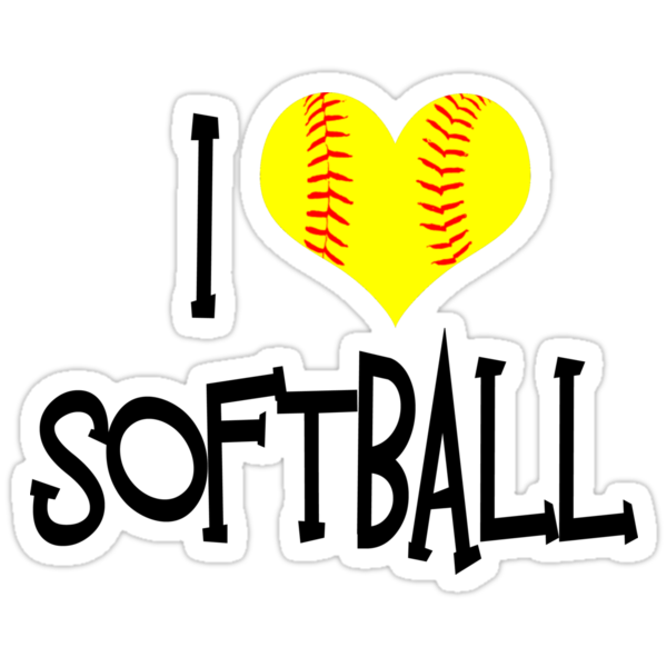 I Love Softball Stickers By Shakeoutfitters Redbubble
