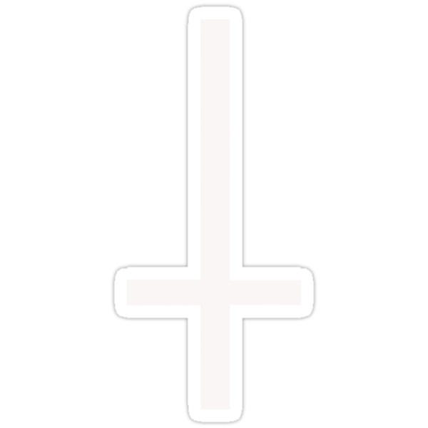 90s Grunge Gothic White Upside Down Antichrist Cross Stickers By Wakpowwallop Redbubble