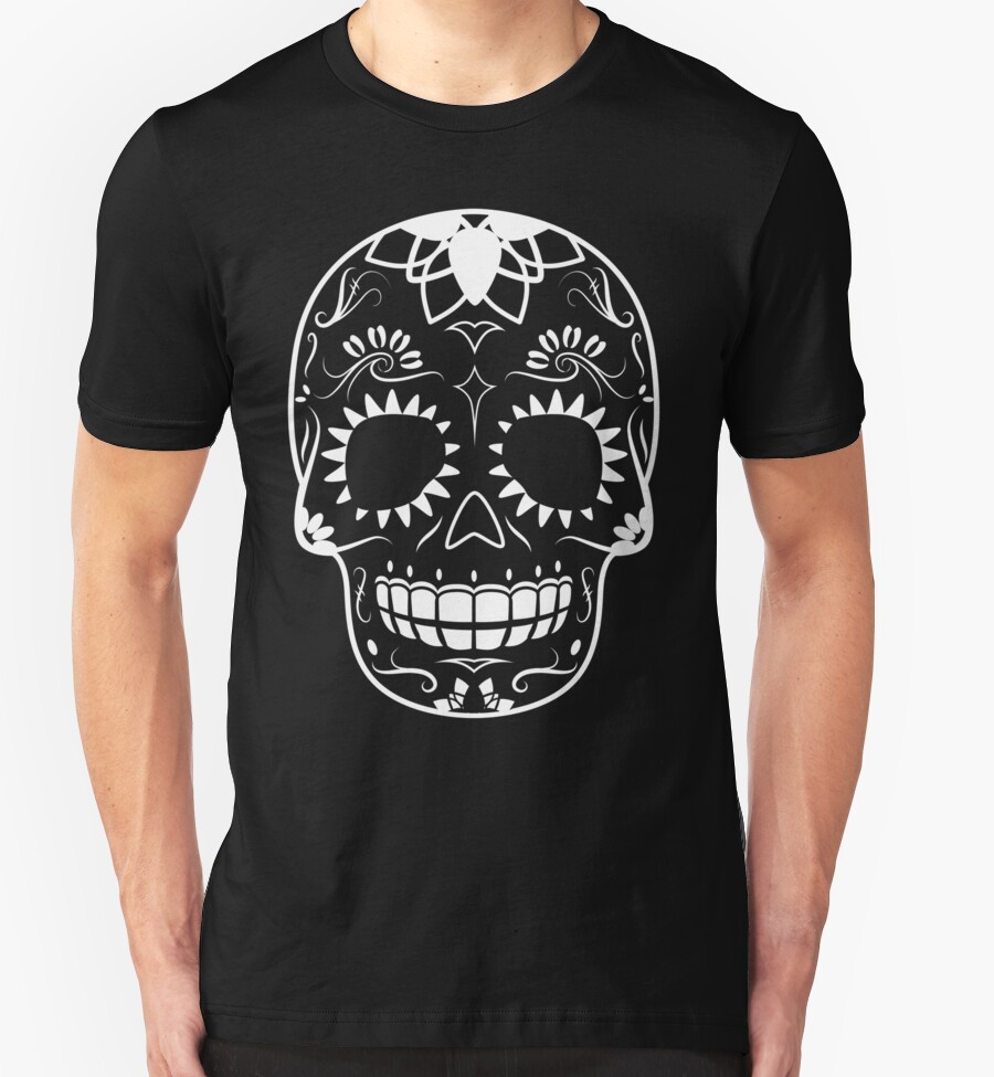 White Sugar Skull T Shirts And Hoodies By Hmx23 Redbubble