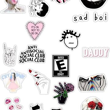 "EDGY STICKER PACK (20)" Sticker for Sale by Owen Garcia | Redbubble