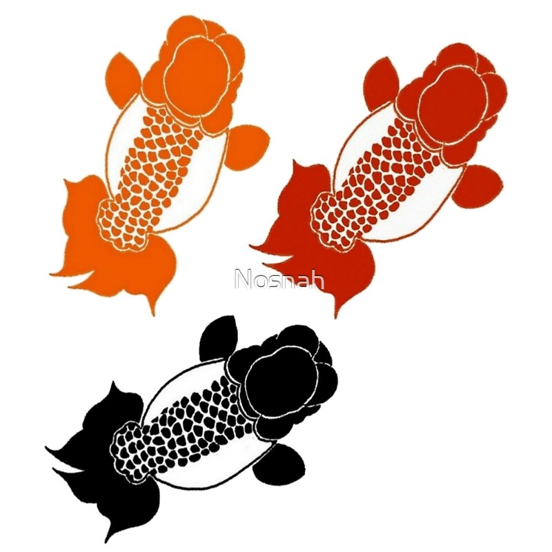 "Ranchu top view goldfish Logo in 3" by Nosnah | Redbubble