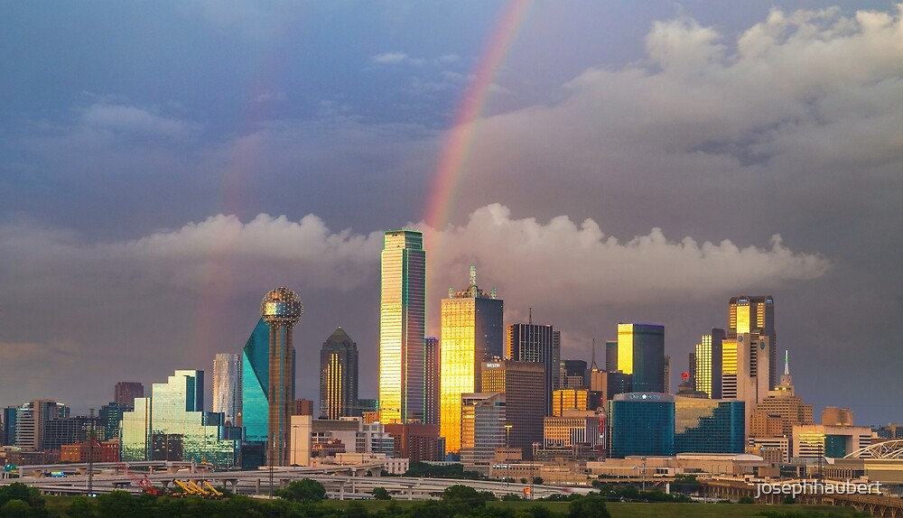 "Dallas Rainbow Skyline" by josephhaubert | Redbubble