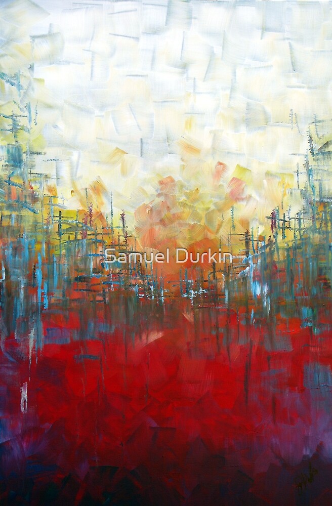 "Red Landscape Perspective" by Samuel Durkin | Redbubble