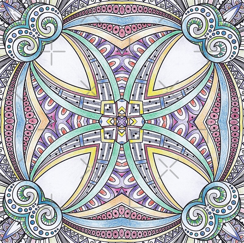 "Abstract Maltese Cross | Blue Geometric Pattern" by Art-by-ANS | Redbubble