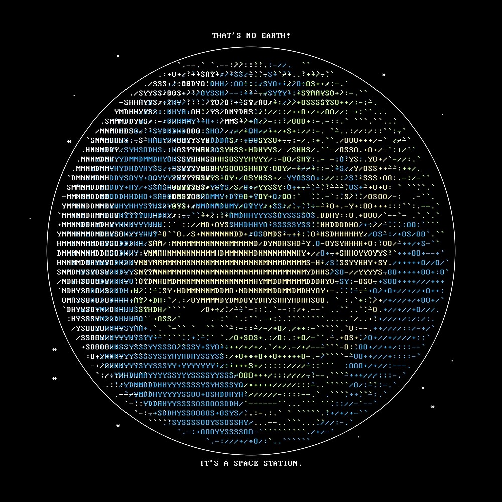 "ASCII - Earth is a space station!" by LoonyRocket | Redbubble