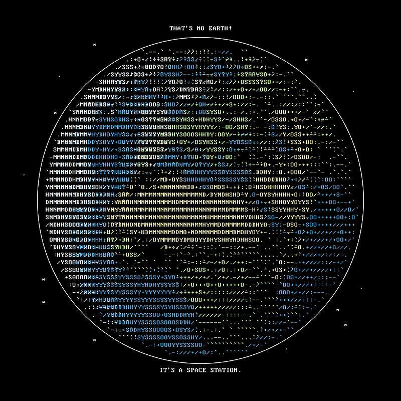 "ASCII - Earth is a space station!" by LoonyRocket | Redbubble