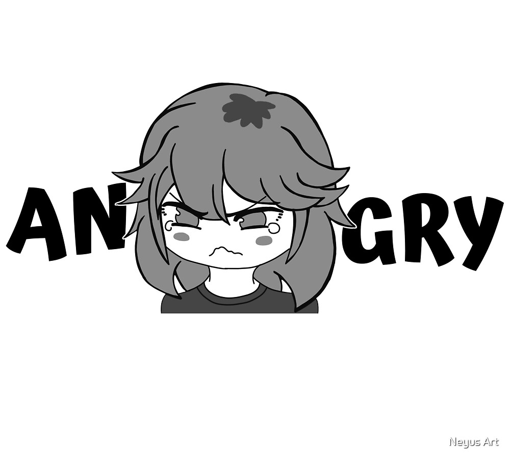"Funny Manga Angry Pout Face Little Girl Cute Chibi Meme" by MidNight ...