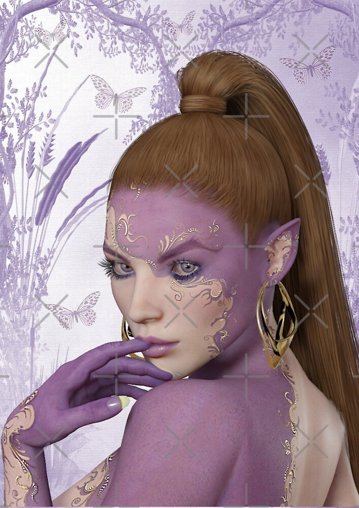 "A Feature in Lilac, the face of an elf" by LoneAngel | Redbubble