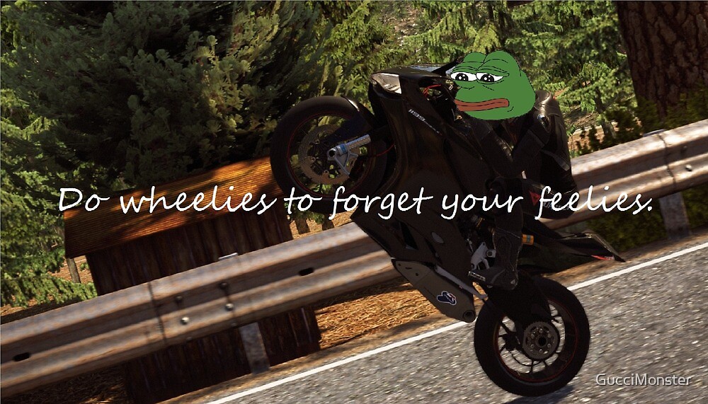 "Pepe Motorcycle" by GucciMonster | Redbubble