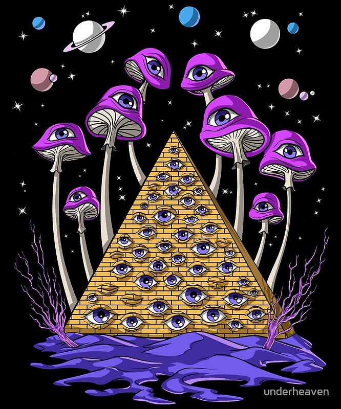 "Psychedelic Egyptian Pyramid" by Nikolay Todorov | Redbubble