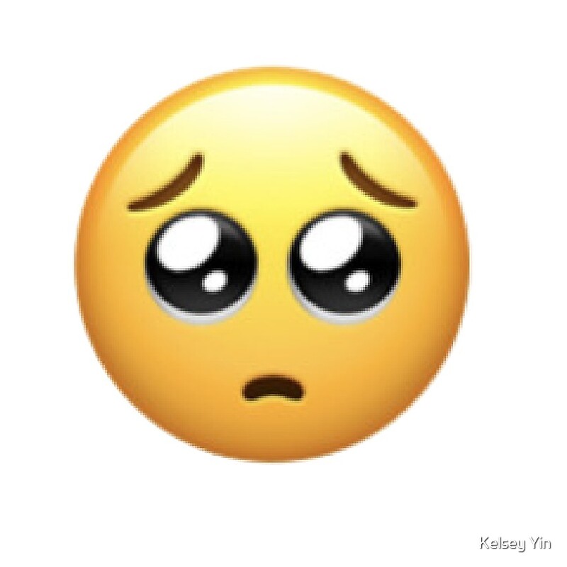 "pleading puppy eye face emoji" by Kelsey Yin | Redbubble