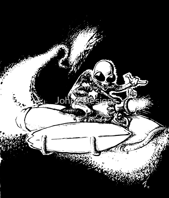"Surfer Alien" by JohnZDesigns | Redbubble