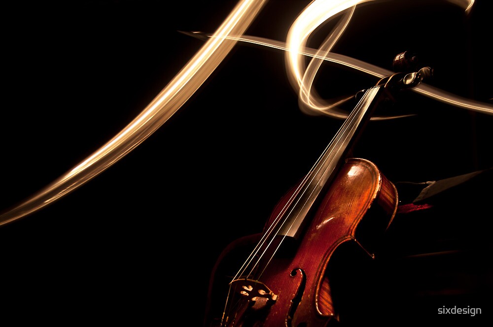"Light Painting Violin" by sixdesign | Redbubble