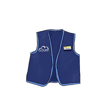 "superstore vest (hi i'm jonah)" Sticker for Sale by maggiepettus ...