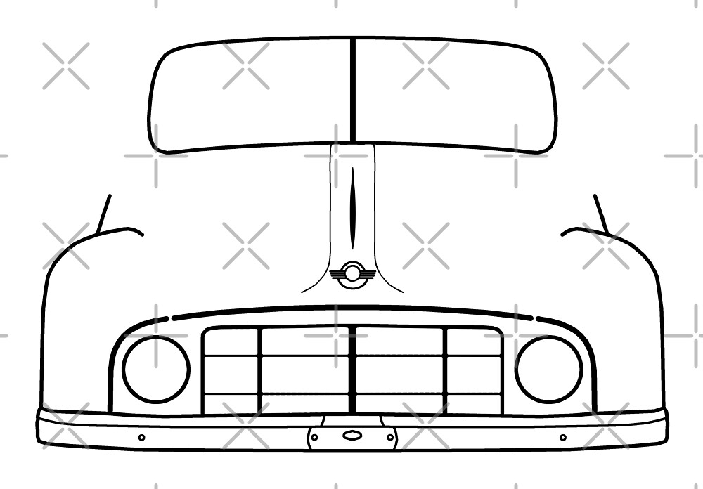 "Morris Minor MM classic car black outline" by soitwouldseem | Redbubble