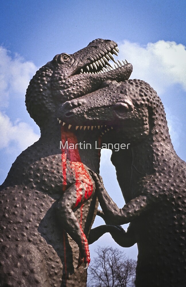 "Bloody fight between two T-Rex." by Martin Langer | Redbubble