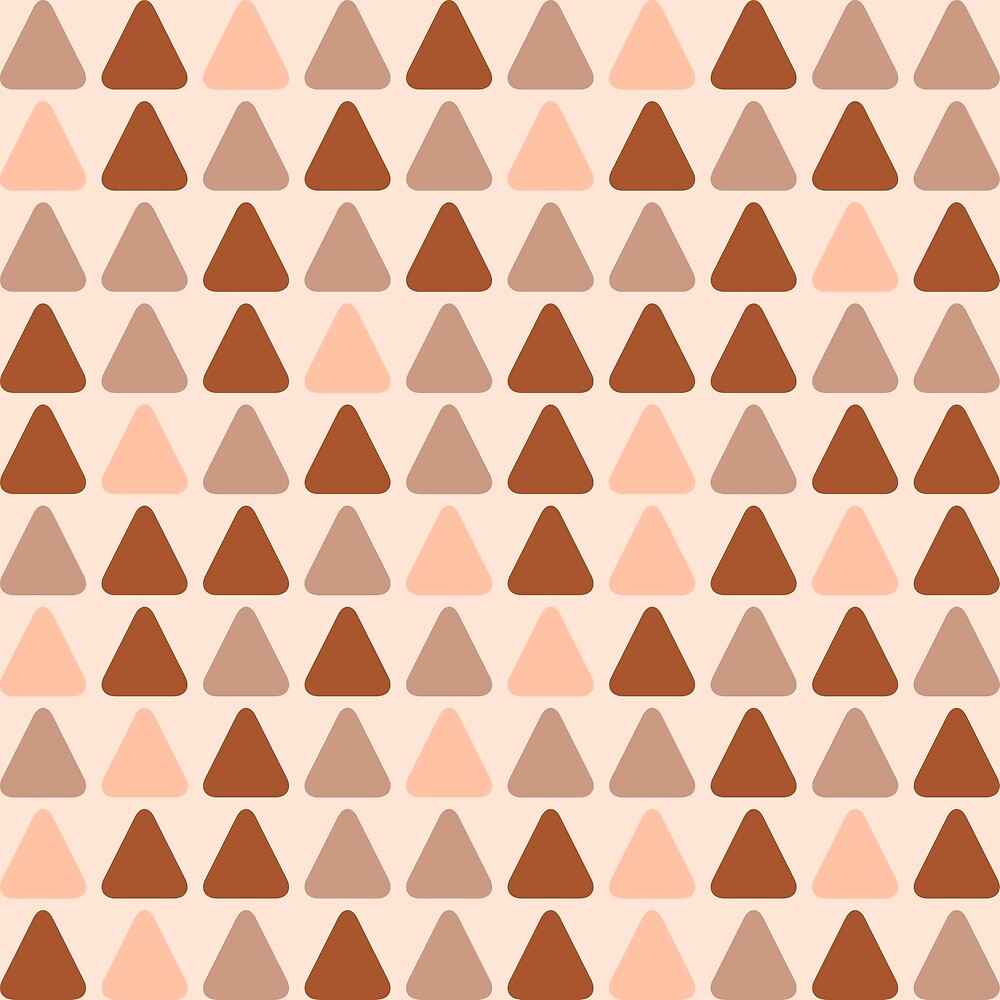 "Soft Triangles Minimalist Geometric Pattern in Clay and Salmon" by ...