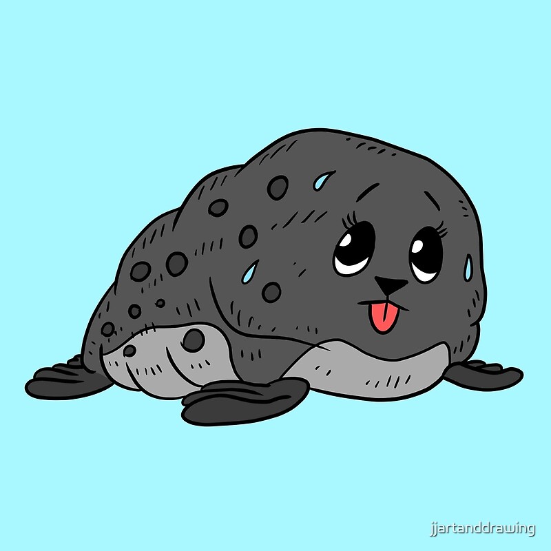 "fat seal, chubby and cute cartoon seals. kawaii" by JJ ADX | Redbubble