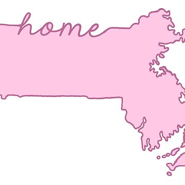 "Massachusetts Home State Pink" Sticker for Sale by Jamie Maher | Redbubble