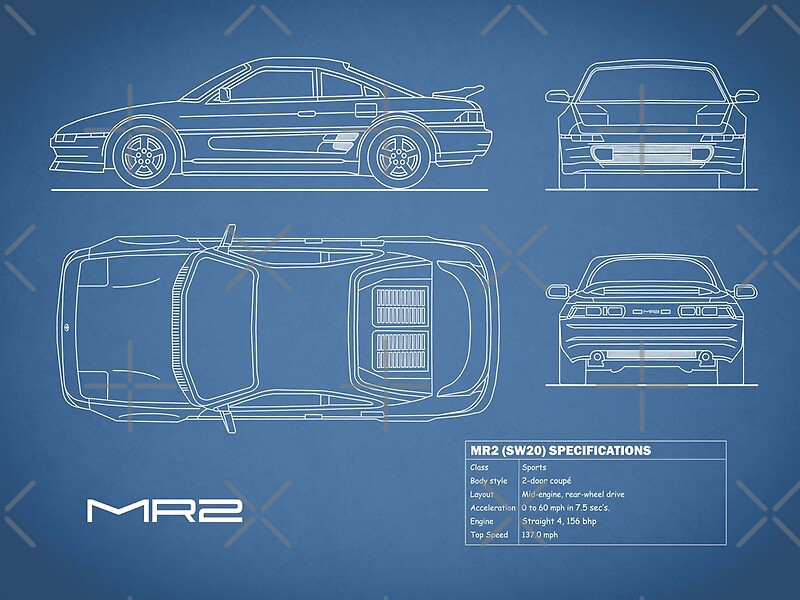 "The MR2 Blueprint" by rogue-design | Redbubble