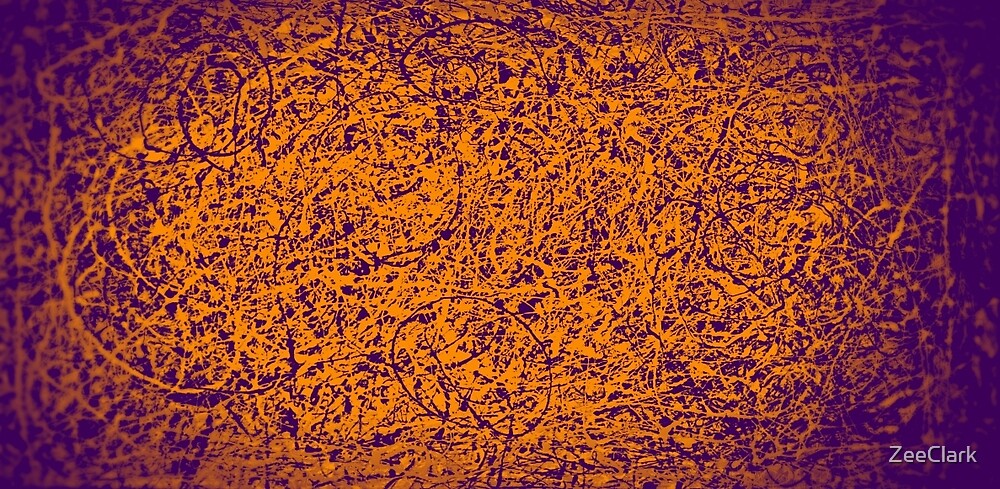 "Abstract Jackson Pollock Painting Original Art Titled: Orange Puff" by ...