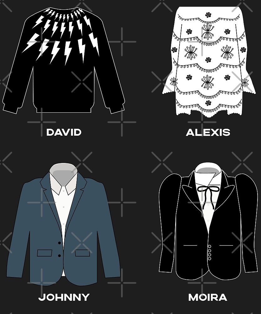 "Schitt's Creek Iconic Costumes for David Rose, Johnny Rose, Moira Rose ...