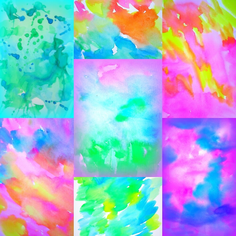 "bright canvas print with spashes of colour" by cathyartist | Redbubble