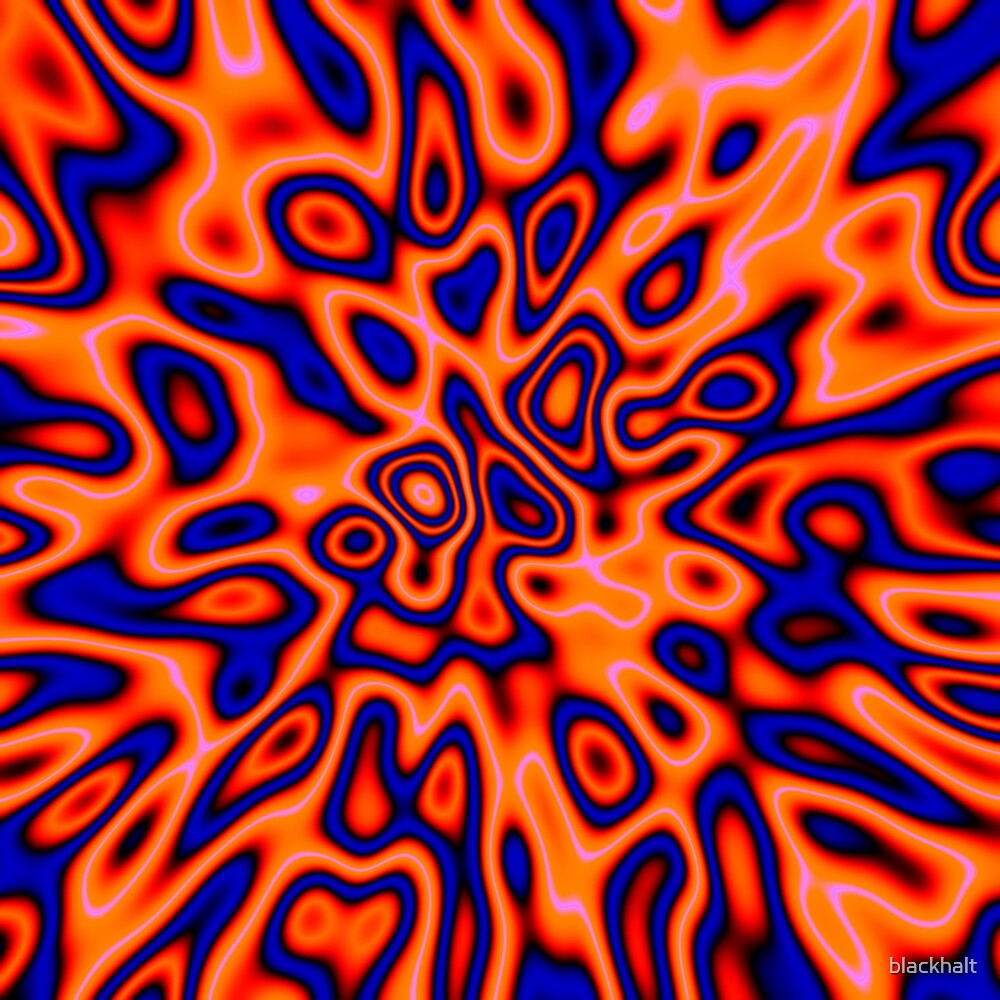 "OrangeRed MidnightBlue | Abstract random colors #14" by blackhalt ...
