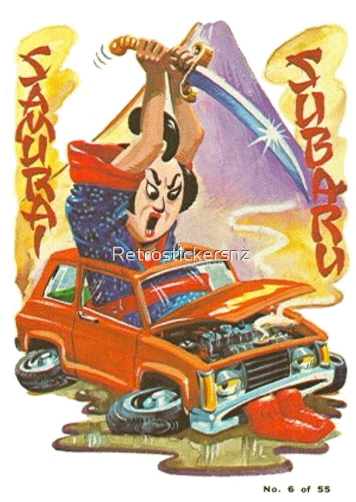 "#6 Samurai Subaru, Weird Wheels" by Retrostickersnz | Redbubble