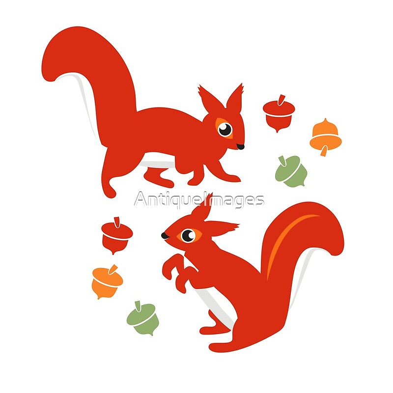 "Red Squirrel Playground" by AntiqueImages | Redbubble