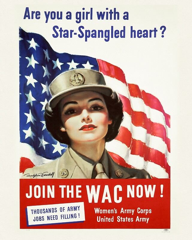 "Army Nurse Recruiting Vintage Poster ~ Join the WAC Now! ~ World War 2 ...