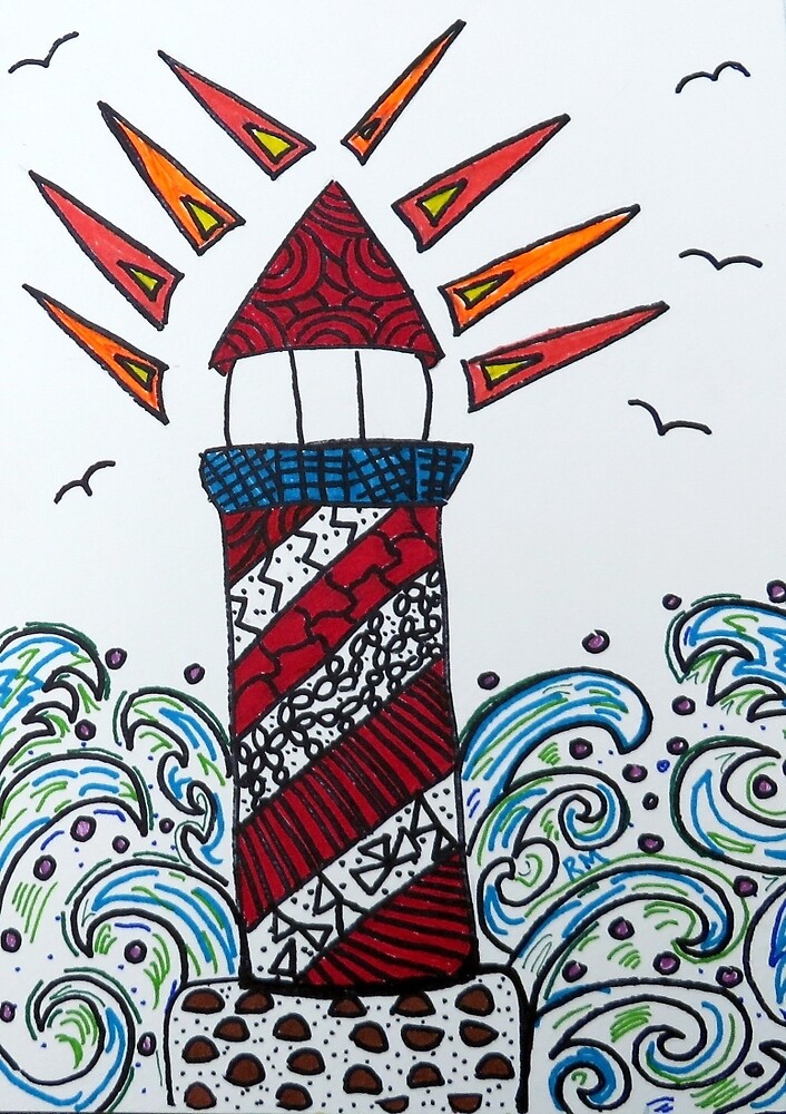 "Zentangle Cape Cod Lighthouse" by Raquel Morales | Redbubble