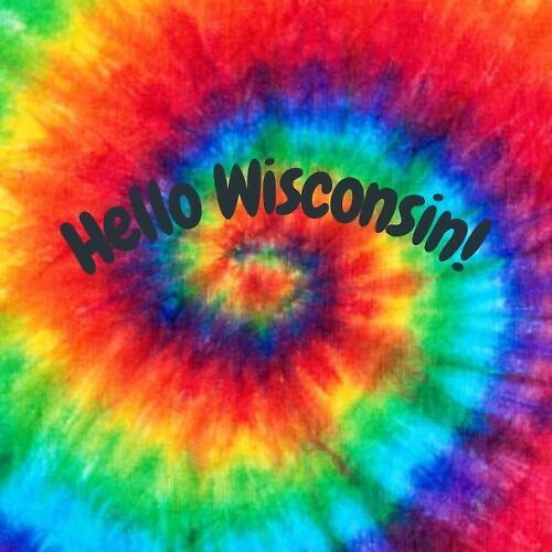 "Hello Wisconsin!-Tye-Dye " by TVBOX Stickers | Redbubble