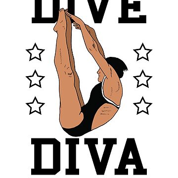 "Womens Diving Dive Diva by Springboard Platform Diver Gifts" Sticker ...