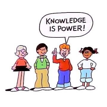 "knowledge is power!" Sticker for Sale by howcutegirl | Redbubble