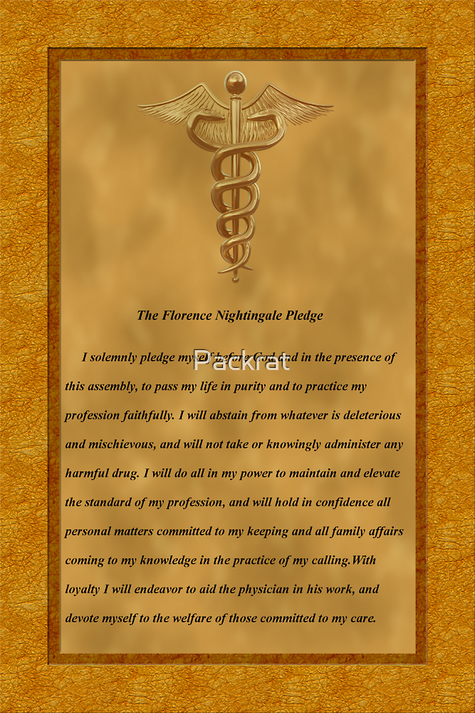 "Nursing Pledge Poster" by Packrat | Redbubble