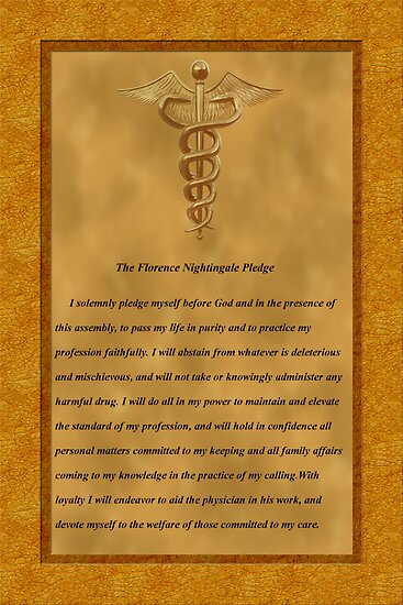 "Nursing Pledge Poster" by Packrat | Redbubble