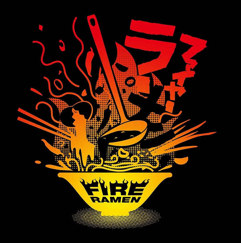 "Ramen on Fire Japanese Anime Style" by iiiidesign | Redbubble