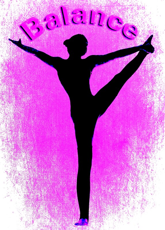 "Yoga Poses - Pink Mottled Background Balance" by SadSacDesigns | Redbubble