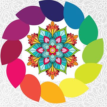 "Multi colour flower with leaf design" Art Board Print for Sale by ...