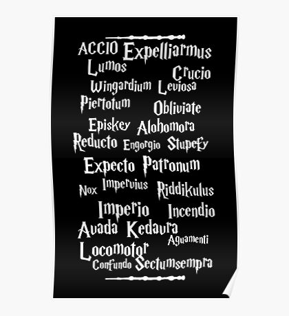 Harry Potter Spells: Posters | Redbubble