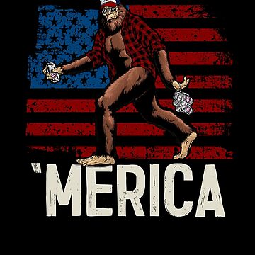 "'Merica Funny Redneck Yeti Bigfoot Sasquatch" Sticker for Sale by Pop ...