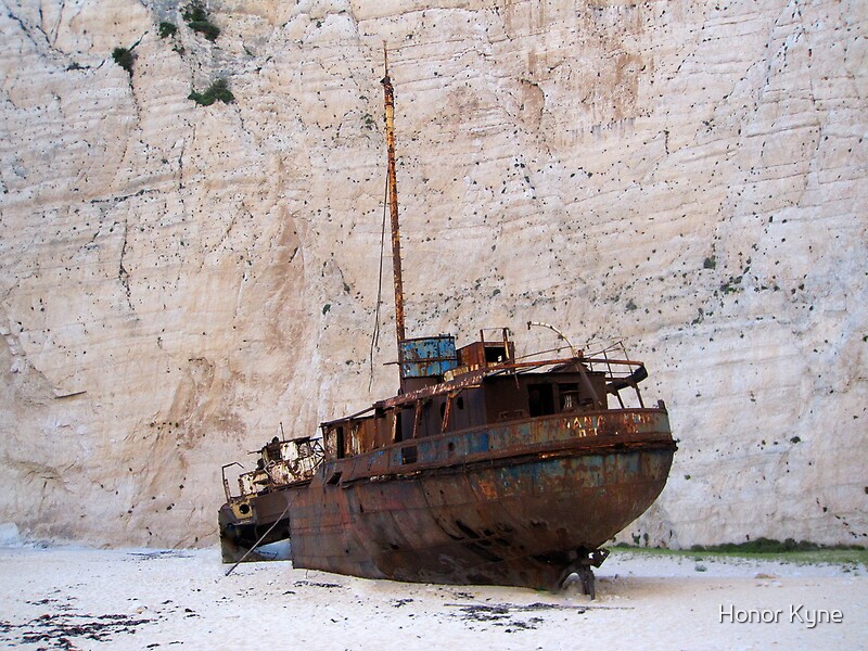 "Shipwreck - Pirate Cove, Navagio" by Honor Kyne | Redbubble