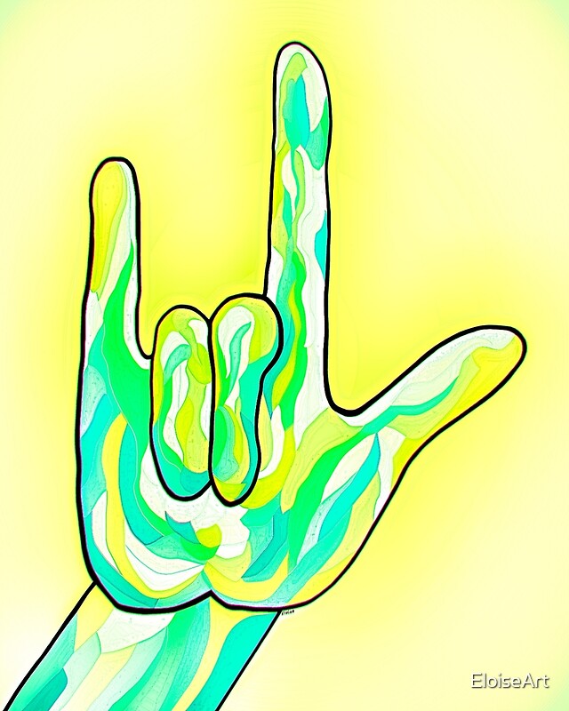 "ASL I Love You Baby Yellow" by EloiseArt | Redbubble