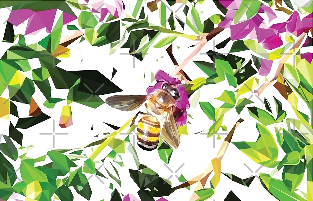 "Low Poly Honey Bee" by ErinFCampbell | Redbubble
