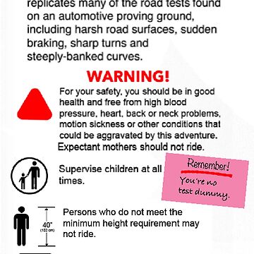 "Test Track safety sign" Sticker for Sale by disneyfan83 | Redbubble