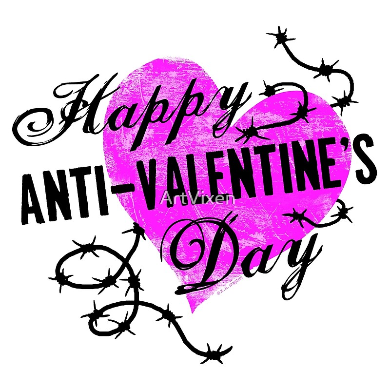 "Happy Anti-Valentine's Day Heart With Barbed Wire" by ArtVixen | Redbubble