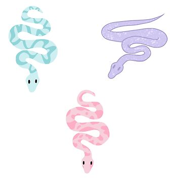 "Pastel snake sticker pack" Sticker for Sale by simpleeart | Redbubble