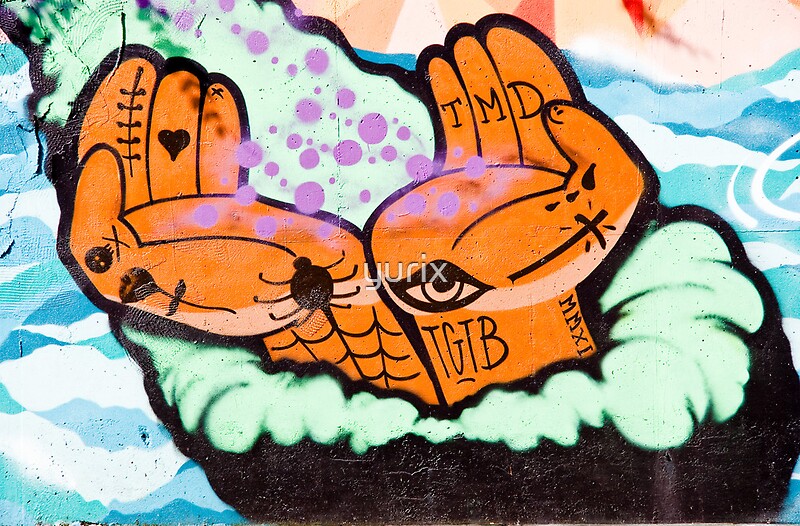 "Abstract Graffiti detail with hands." by yurix | Redbubble