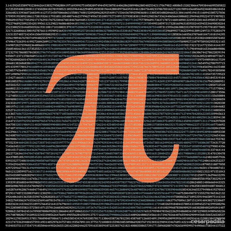 "First 10,000 digits of Pi, blue and orange." by cesarpadilla | Redbubble